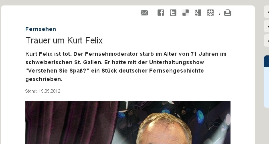"Verstehen Sie Spaß?"-Erfinder Kurt Felix ist tot